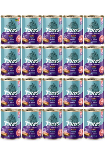 Petliyo 7days Balık Etli Yavru Kedi Konservesi 415GR x 20 Adet Petliyo 7days Balık Etli Yavru Kedi Konservesi 415GR x 20 Adet