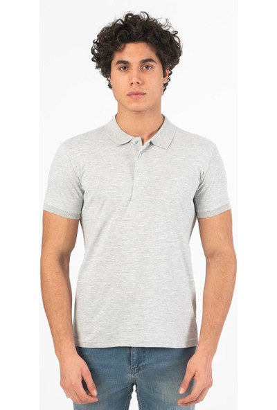 White Stone Tokyo Pamuklu Düz Pike Slim Fit Polo Yaka T-Shirt Gri White Stone Tokyo Pamuklu Düz Pike Slim Fit Polo Yaka T-Shirt Gri