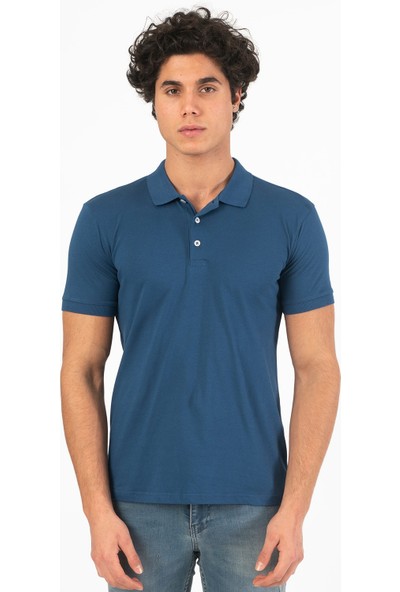White Stone Tokyo Pamuklu Düz Pike Slim Fit Polo Yaka T-Shirt Royal White Stone Tokyo Pamuklu Düz Pike Slim Fit Polo Yaka T-Shirt Royal
