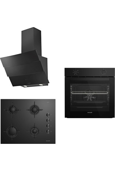 Arçelik Eko Star Siyah Cam Ankastre Set ( P12YES-ARC -T 651ES(607-5) - Afm 130 S)