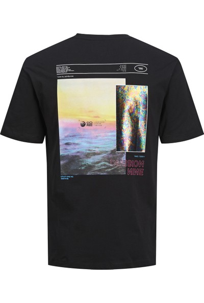 Jack & Jones 12210339_Jcoleur Tee Ss Crew Neck Bisiklet Yaka Relaxed Baskılı Siyah Erkek T-Shirt Jack & Jones 12210339_Jcoleur Tee Ss Crew Neck Bisiklet Yaka Relaxed Baskılı Siyah Erkek T-Shirt