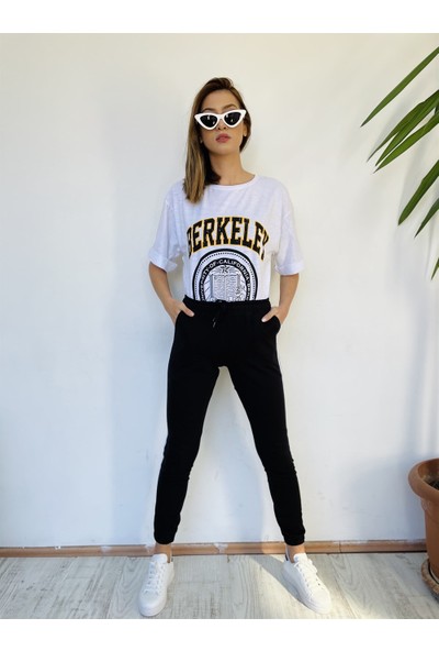 No34Store Siyah Yan Şerit Spor Alt