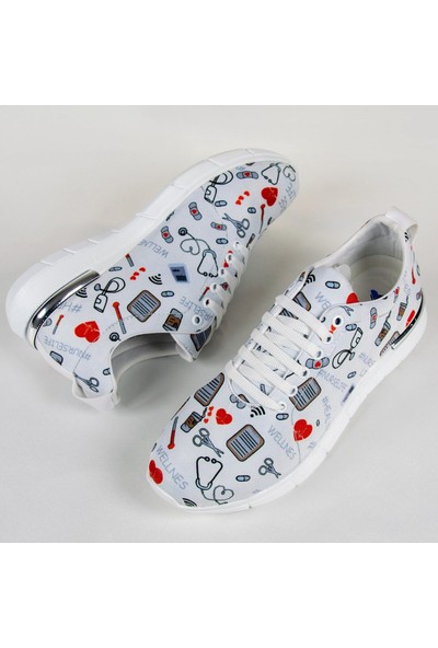 Nur Bez Beyaz Nurse Life Spor Ayakkabı
