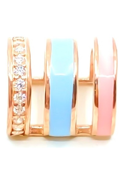 Üç Renkli Line Cuff Pembe Mavi