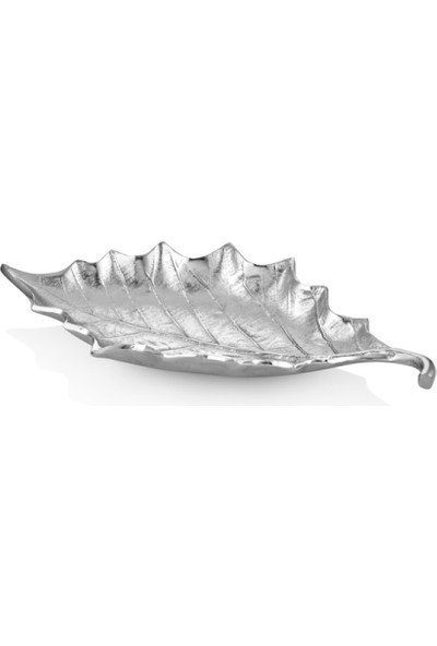 Mmc Concept Shine Silver Yaprak Desenli Dekoratif Tabak 48 cm Mmc Concept Shine Silver Yaprak Desenli Dekoratif Tabak 48 cm