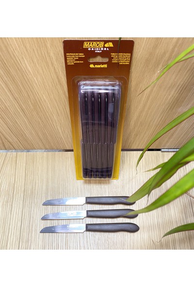 Marob 12'li Orijinal İtalyan Meyve Sebze Soyma Hazırlama Bıçağı Kahverengi