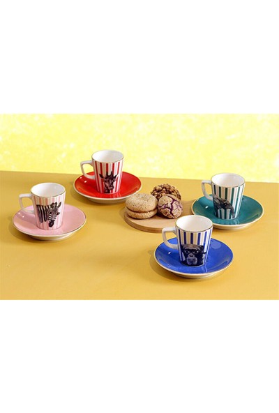 Porland Wild Life Kahve Takımı 8 Parça Porland Wild Life Kahve Takımı 8 Parça