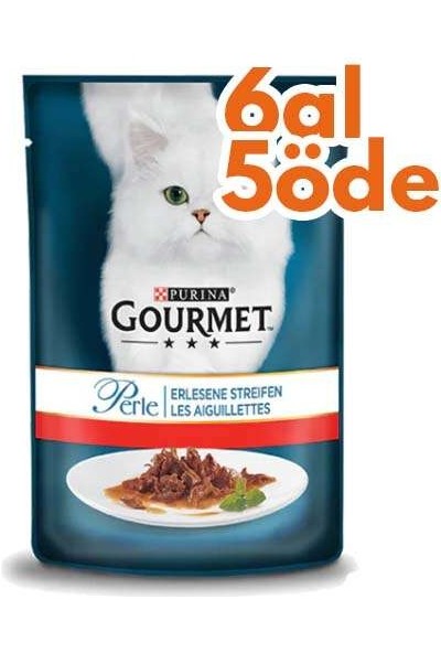 Gourmet Perle Izgara Sığır Etli Yaş Kedi Maması 85 gr - 6 Al 5 Öde