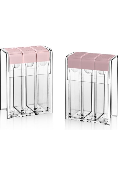 Emhouse 3'lü Baharatlık Seti - Beyaz-Pembe-Gri