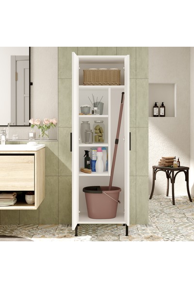 Yurudesign Daisy Çok Amaçlı Dolap Vileda Banyo Dolabı Beyaz Dy1-W Yurudesign Daisy Çok Amaçlı Dolap Vileda Banyo Dolabı Beyaz Dy1-W