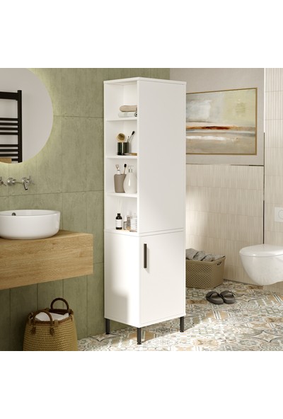 Yurudesign Vitale Çok Amaçlı Dolap Banyo Dolabı Beyaz Vı1-W Yurudesign Vitale Çok Amaçlı Dolap Banyo Dolabı Beyaz Vı1-W