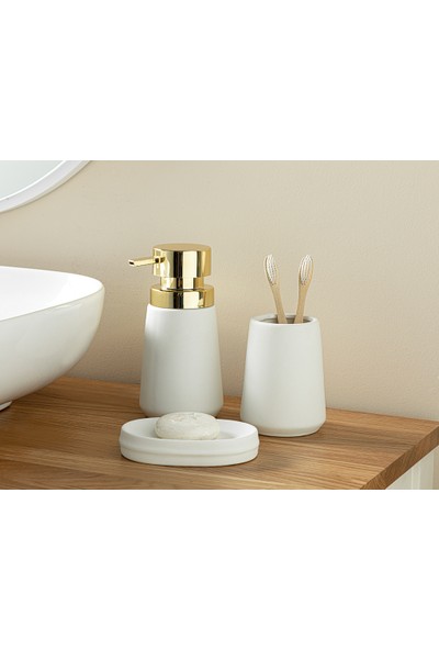 English Home Soft Touch 3'lü Banyo Seti Beyaz