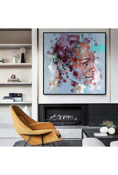 Tablo Plus Soyut Zenci Kadın Yağlı Boya Tablo