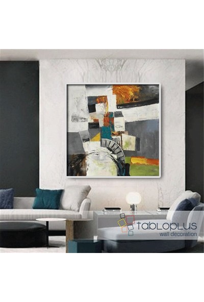 Tablo Plus Soyut Renkli Şekiller Yağlı Boya Dokulu Tablo Tablo Plus Soyut Renkli Şekiller Yağlı Boya Dokulu Tablo