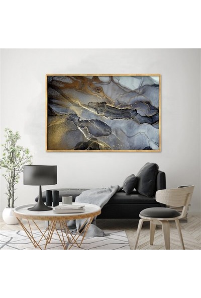 Tablo Plus Gold Varaklı Siyah Yağlı Boya Dokulu Tablo Tablo Plus Gold Varaklı Siyah Yağlı Boya Dokulu Tablo