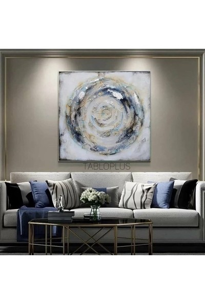 Tablo Plus Blue Shell Yağlı Boya Dokulu Tablo