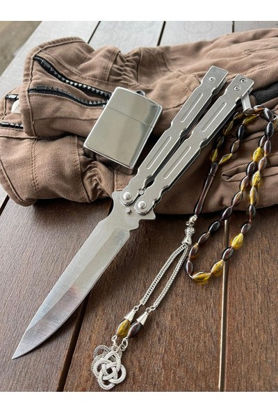 Taşkafa- K-75 Kelebek Gümüş Çakmak Set Tespih Hediyeli Taşkafa- K-75 Kelebek Gümüş Çakmak Set Tespih Hediyeli