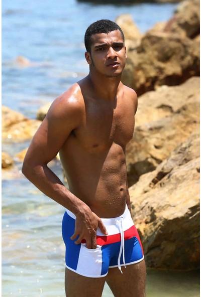 L’amore Çok Renkli Likralı Erkek Deniz Şortu