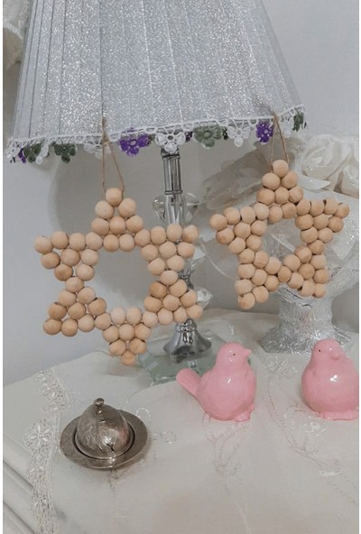 Tsundoku Dev Doğal Ahşap Boncuklu Dekoratif Yıldız Set, Jüt Ipli Yılbaşı Ağacı Süsü Tsundoku Dev Doğal Ahşap Boncuklu Dekoratif Yıldız Set, Jüt Ipli Yılbaşı Ağacı Süsü