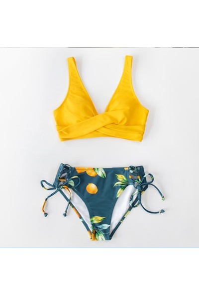 Zhengdong Technology Limon Desenli Bikini Takımı - Sarı / Yeşil (Yurt Dışından) Zhengdong Technology Limon Desenli Bikini Takımı - Sarı / Yeşil (Yurt Dışından)