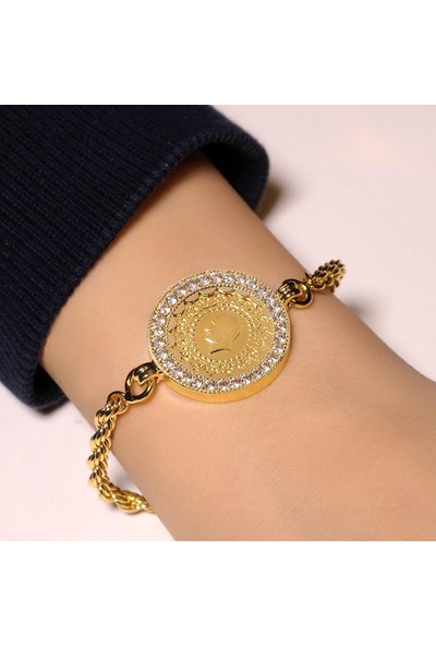 Aytek Gold Çeyrekli Halat Bileklik Aytek Gold Çeyrekli Halat Bileklik