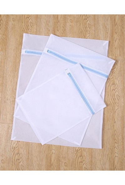 Ferzin Fermuarlı Çamaşır Yıkama Filesi 3'lü Set