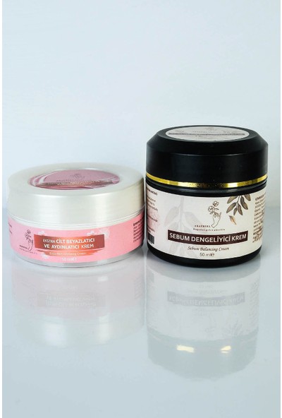 Akatriel Sebum Krem ve Cilt Beyazlatıcı Krem ( 2 Li Set ) 50 ml Akatriel Sebum Krem ve Cilt Beyazlatıcı Krem ( 2 Li Set ) 50 ml