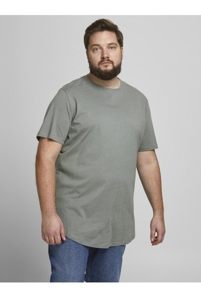Jack & Jones Jack Jones Büyük Beden 2xl 3xl 4xl Bisiklet Yaka Tişört 12184933