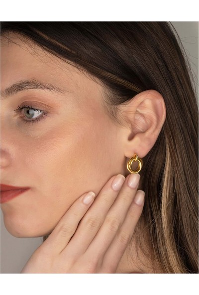 Else Silver Içi Boş Gümüş Burgu Halka Küpe