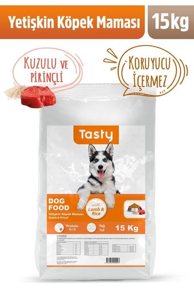Tasty Kuzulu ve Pirinçli Yetişkin Köpek Maması 15 kg Tasty Kuzulu ve Pirinçli Yetişkin Köpek Maması 15 kg