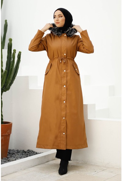 Instyle Kürklü Içi Polar Uzun 2002 Kaban - Vizon