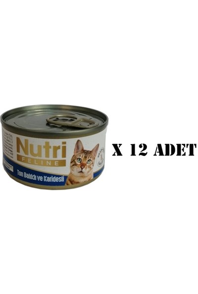 Nutri Feline Tahılsız Ton Balıklı ve Karidesli Kedi Konservesi 85GR x 12 Adet Nutri Feline Tahılsız Ton Balıklı ve Karidesli Kedi Konservesi 85GR x 12 Adet
