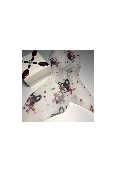 Sibelya ' Köpek '' Figürlü Narin Spor Fular