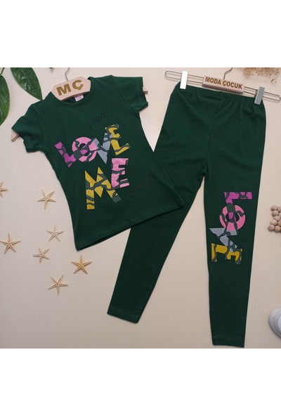 Mikican Kids Kız Çocuk Love Me Baskılı Alt Üst Takımı