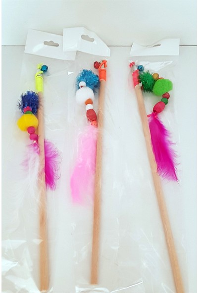 Poyraz Pett Ponponlu Tüylü ve Zilli Kedi Oltası 30 cm Poyraz Pett Ponponlu Tüylü ve Zilli Kedi Oltası 30 cm