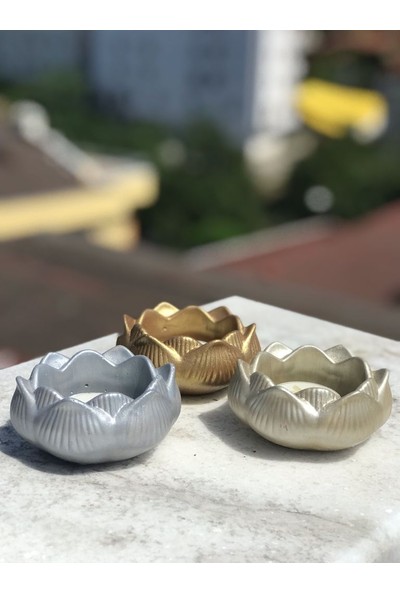 Dekoratif Mumluk 3'lü Mix 6 Lotus Çiçeği PS4002 Dekoratif Mumluk 3'lü Mix 6 Lotus Çiçeği PS4002