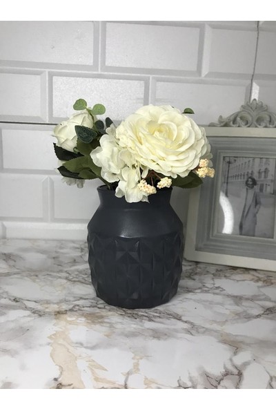 Parla Dekoratif Desenli Vazo Antrasit Venüs PS3917