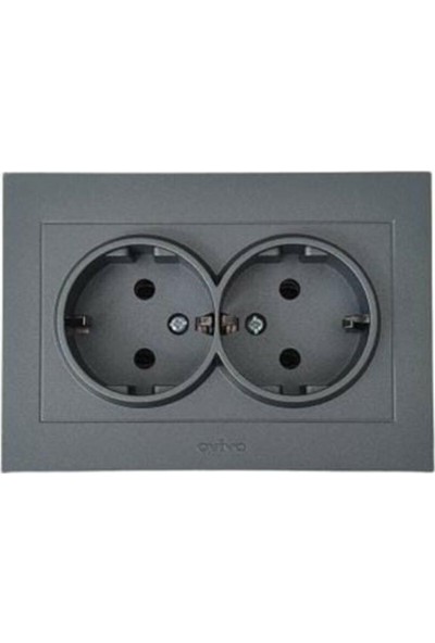 Ovivo Füme Ikili Topraklı Priz(Çerçeveli)