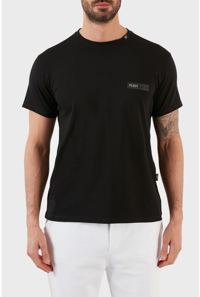 Plein Sport Logolu Bisiklet Yaka Pamuklu Erkek T-Shirt TIPS126TN99