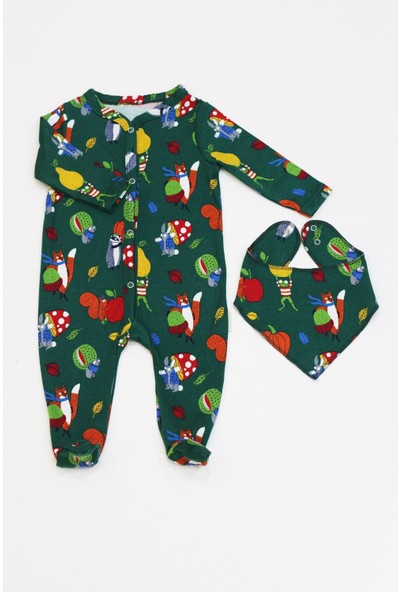 Myroka Baskılı Koyu Yeşil Patikli Tulum Myroka Baskılı Koyu Yeşil Patikli Tulum