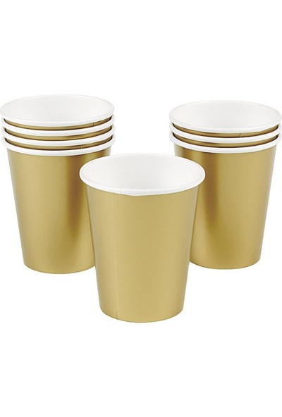 İpek Böceği Gold Lüks Karton Bardak 8 Adet