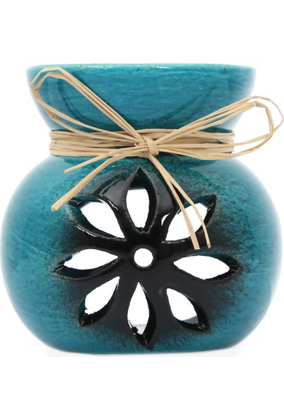 Yedi Home&Decor Seramik Çini El Yapımı Buhurdanlık Turkuaz