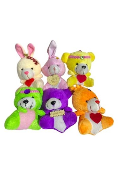 Kızılkaya Peluş Mini Ayıcıklar 6 Lı Set Süs Anahtarlık