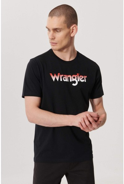 Wrangler Regular Fit Bol Kesim Erkek T-Shirt - Siyah