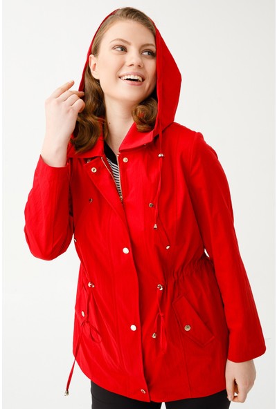 Ekol Kadın Kapüşonlu Trençkot 6056510 Kırmızı Ekol Kadın Kapüşonlu Trençkot 6056510 Kırmızı