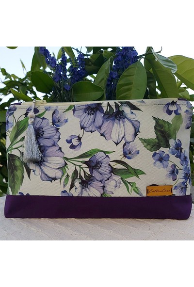 Cottoncrea Handmade Gül Desenli Portföy & Clutch Çanta Cottoncrea Handmade Gül Desenli Portföy & Clutch Çanta