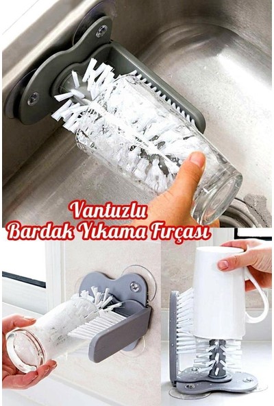 Easyso Fonksiyonel Vantuzlu Bardak Yıkama Temizleme Fırçası Easyso Fonksiyonel Vantuzlu Bardak Yıkama Temizleme Fırçası