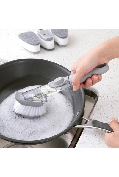 Easyso Slakosa Deterjan Hazneli 2 In 1 Saplı Bulaşık Fırçası ve Süngeri