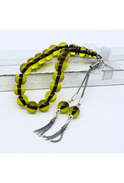 Şeffaf Sarı Stres Kehribar Tesbih