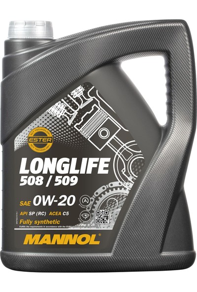Mannol Longlife 508/509 Sae 0W-20 Api Sp (Rc) Acea C5 Motor Yağı 5 Litre (Üretim YILI:2021) Mannol Longlife 508/509 Sae 0W-20 Api Sp (Rc) Acea C5 Motor Yağı 5 Litre (Üretim YILI:2021)